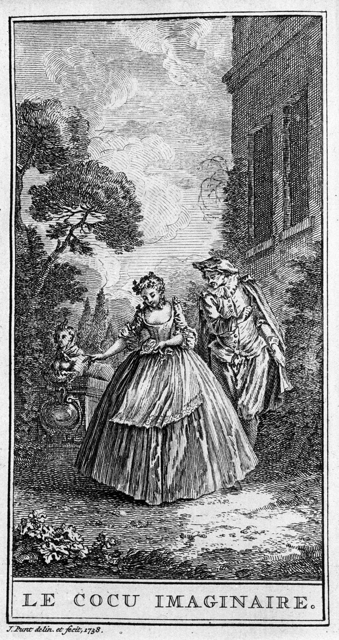 Representation of a scene from the play 'Sganarelle or the Imaginary ...