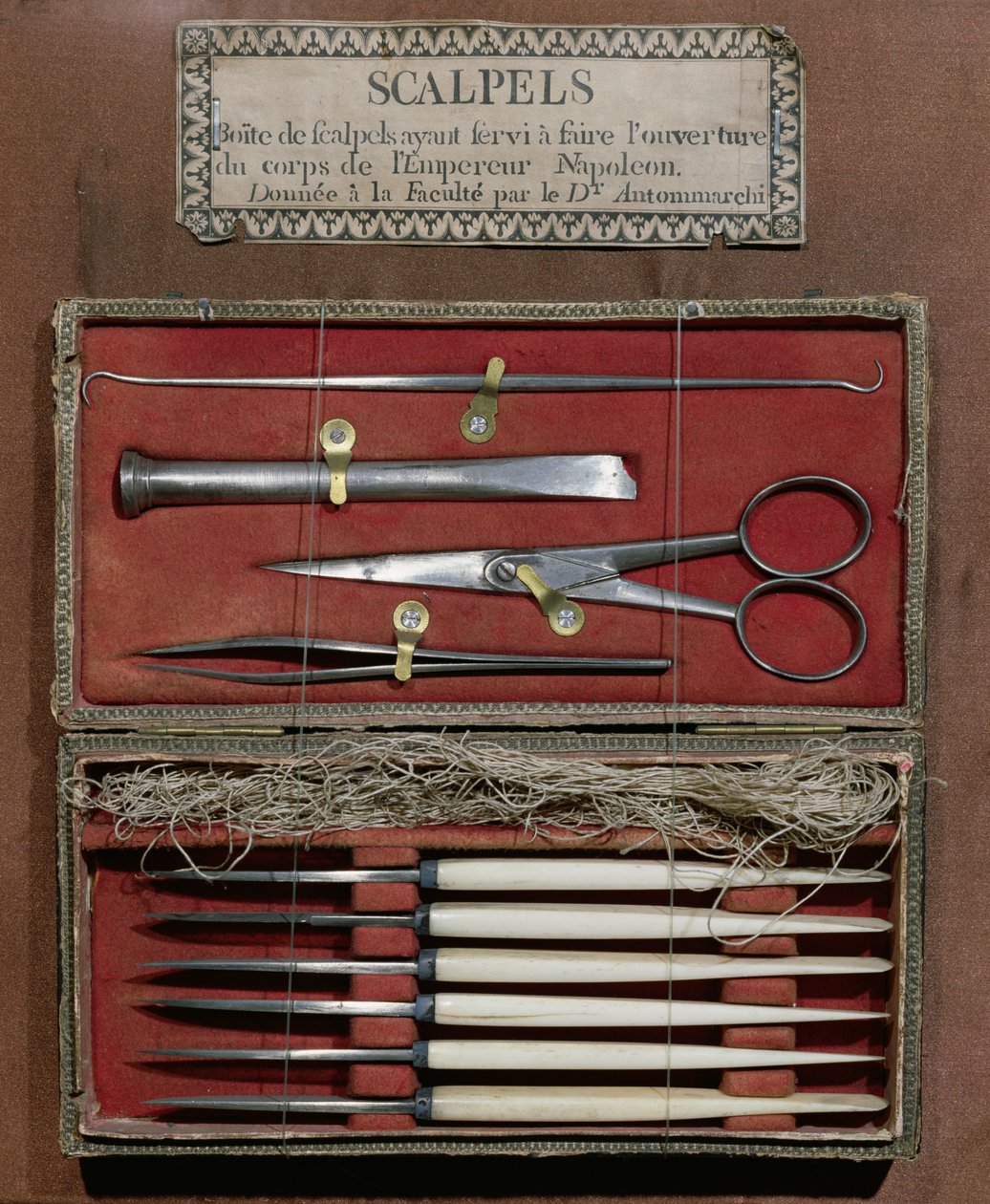 Surgical instruments used for the dissection of Emperor Napoleon I