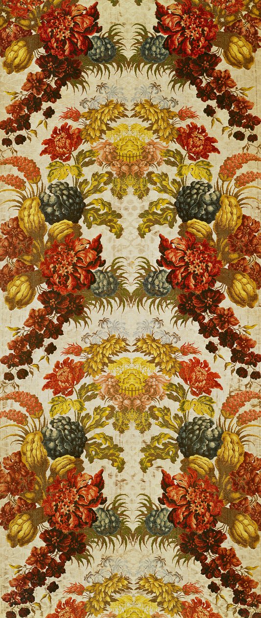 Textile with a Repeating Floral Pattern by French School