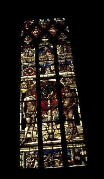 Window depicting the Temptation of Adam and Eve