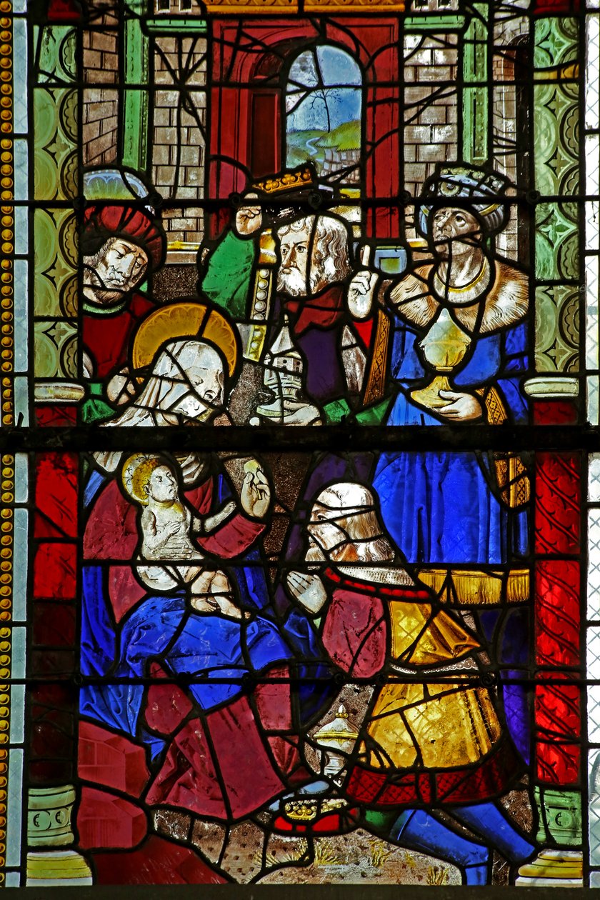 Window depicting the Adoration of the Magi by French School
