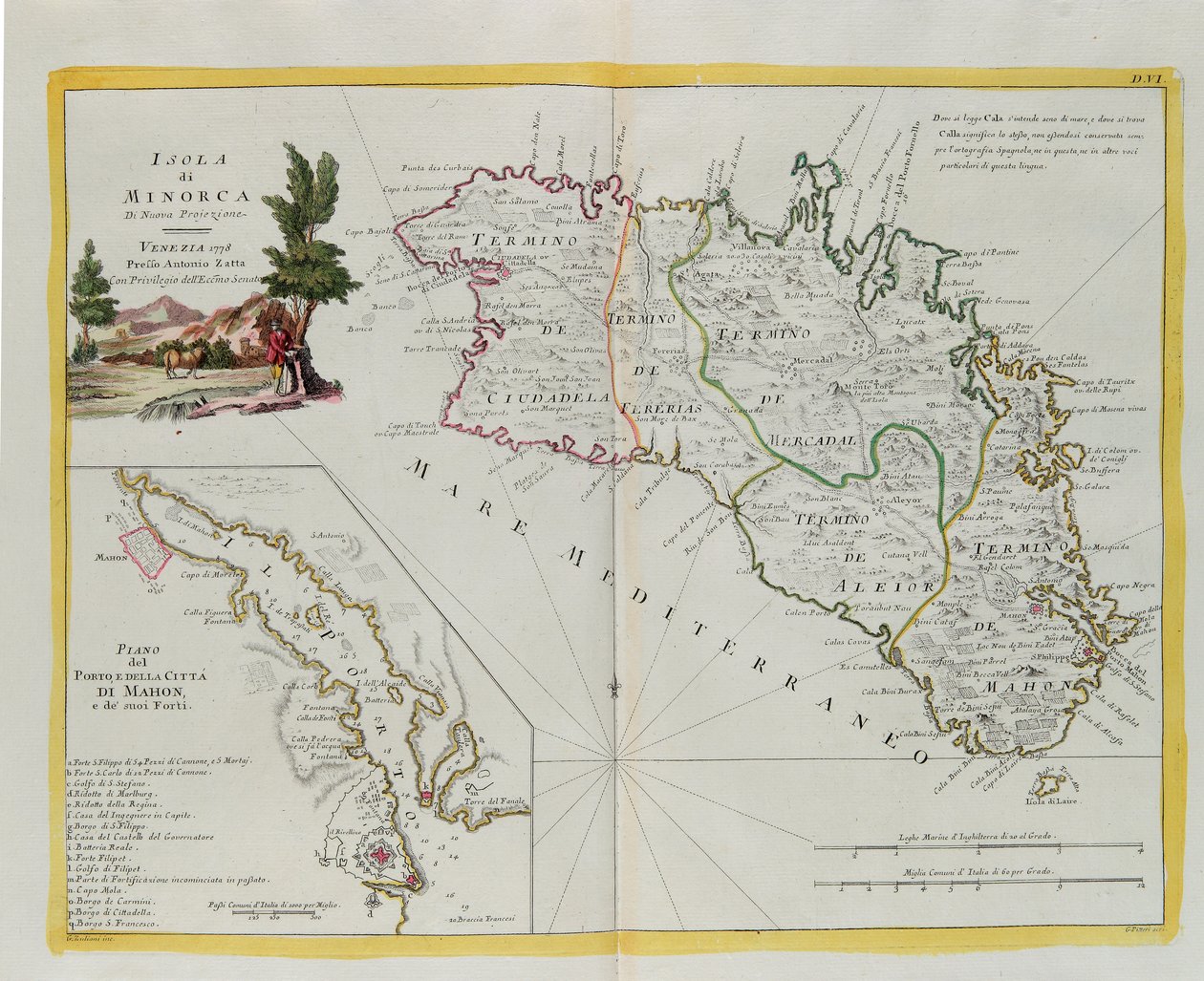 Island of Minorca and the Plan of the Port and the City of Mahon and ...