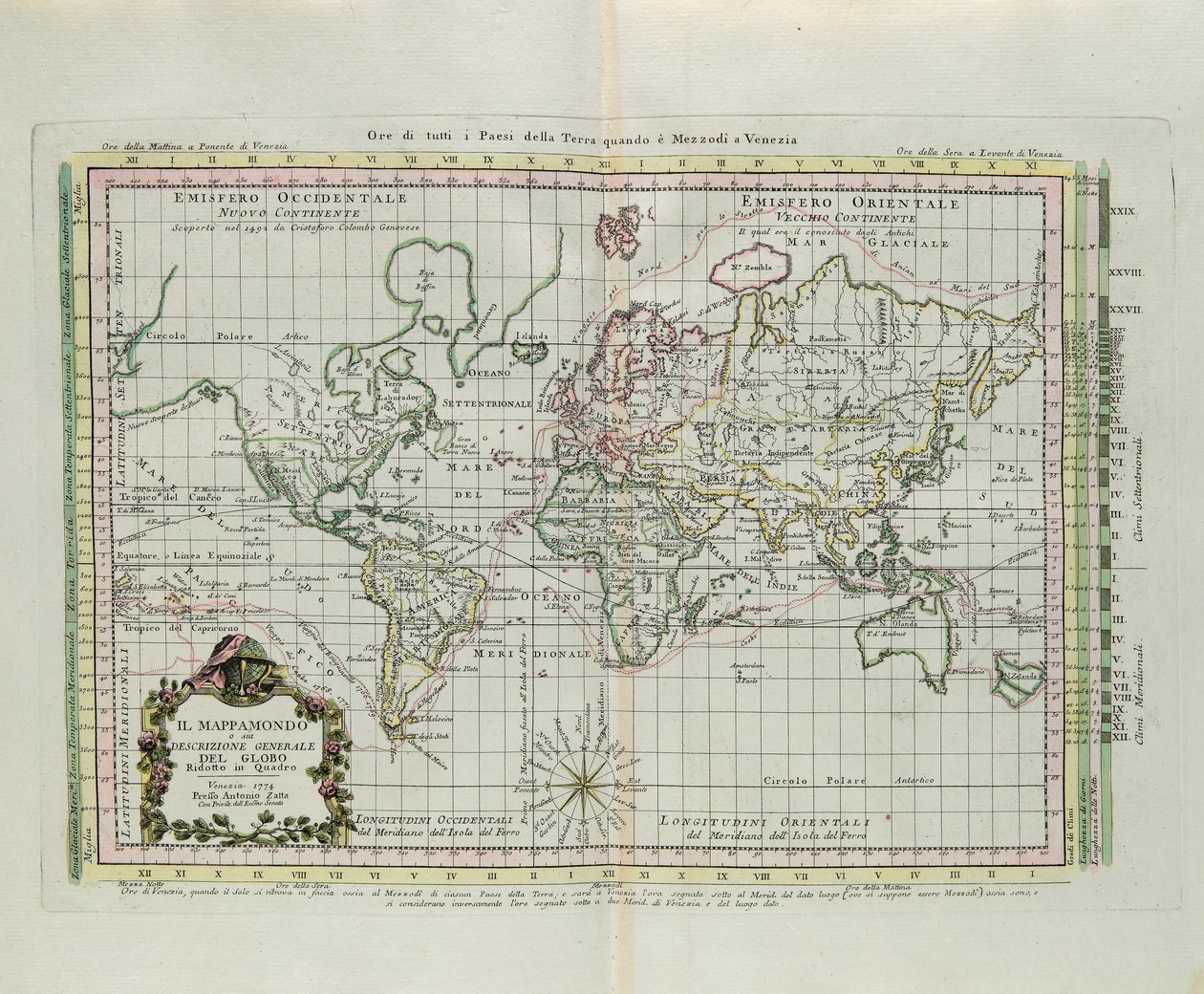World Map and a General Description of the Globe, Engraving by G ...