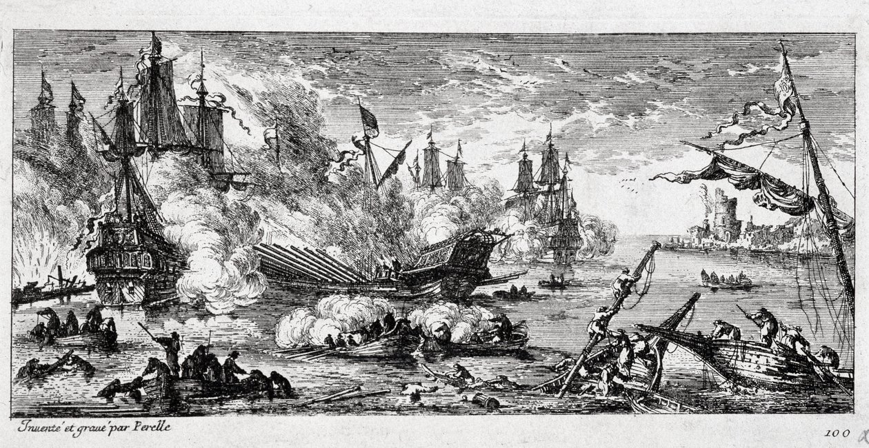 Naval Battle of Agosta (present-day Augusta in Sicily) between the ...