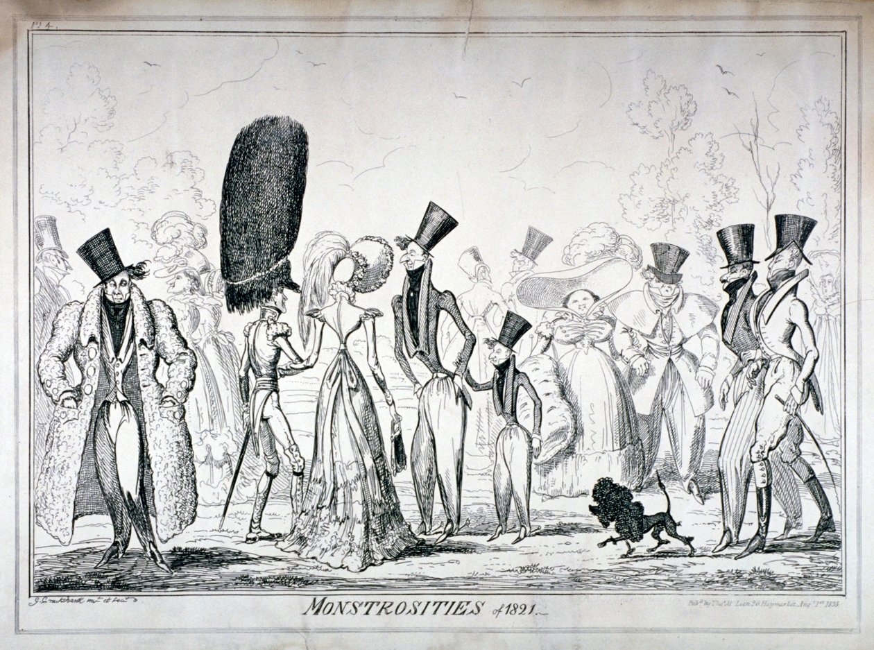 Monstrosities of 1821 by George Cruikshank: Fine art print