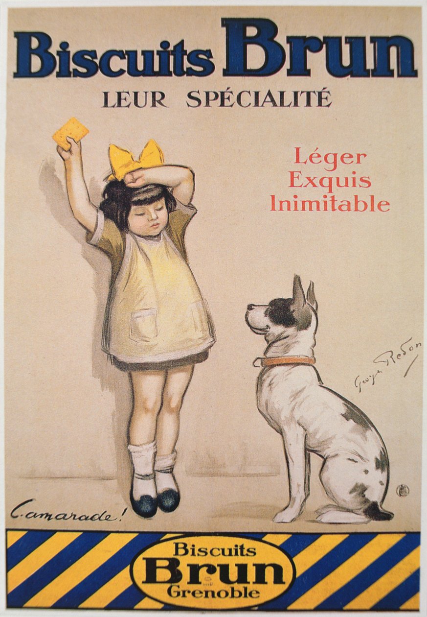Poster advertising 'Brun' biscuits by Georges Redon