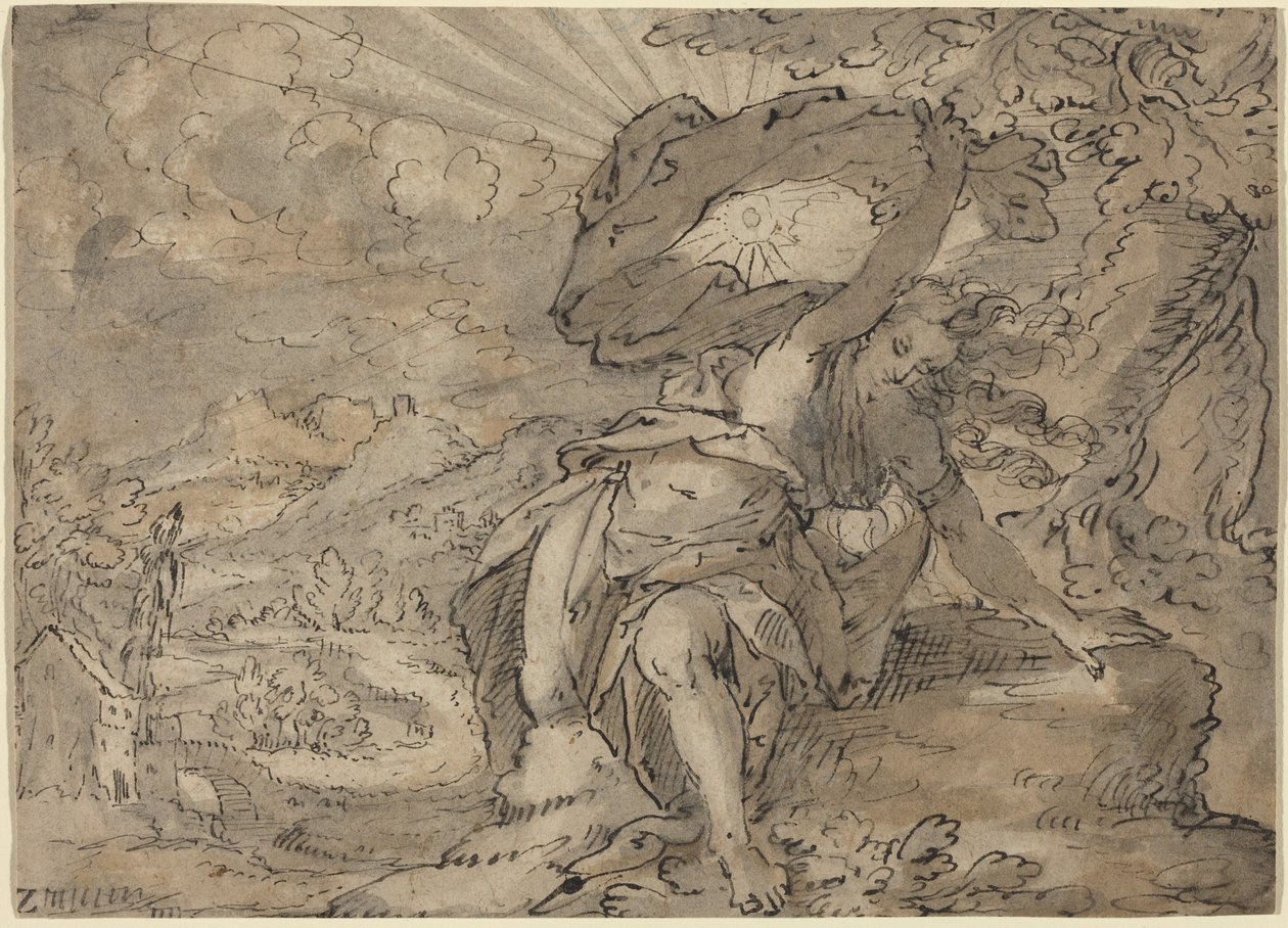 Allegorical Female Figure in a Landscape [recto], c.1600
