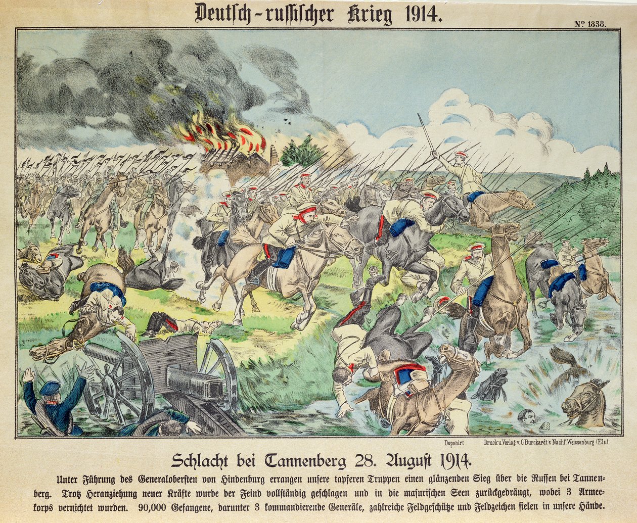 The Battle of Tannenberg, 24th August 1914 by German School