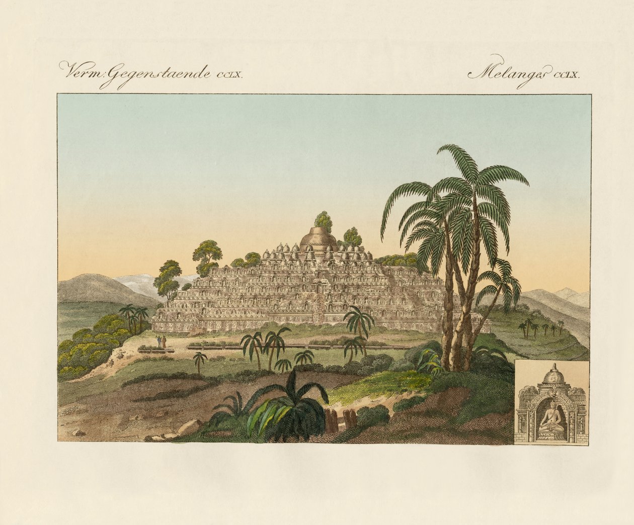 The Temple of Buddha of Borobudur in Java by German School