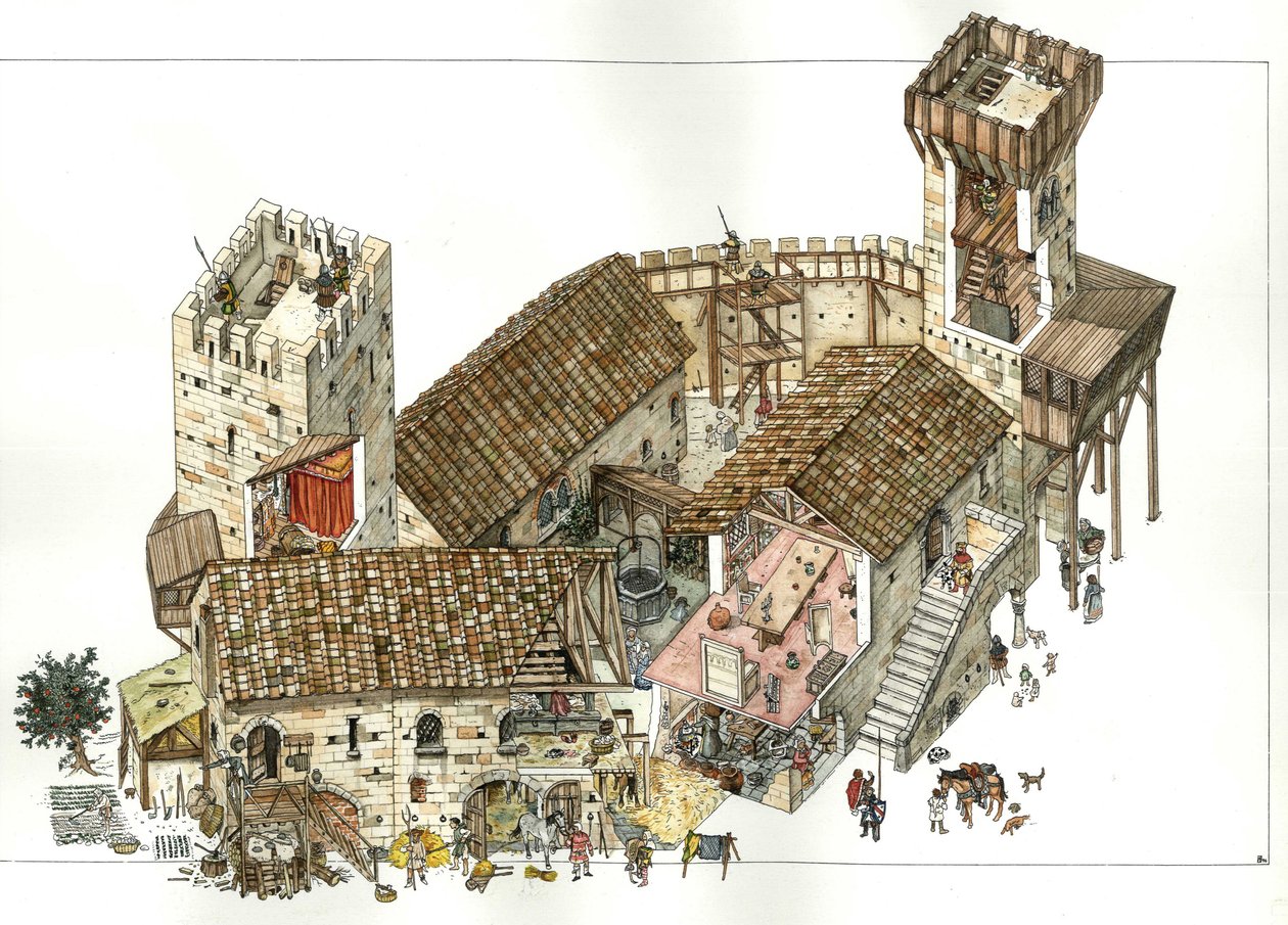 Middle Ages: Reconstruction of a Castle in Central Italy in the 13th ...