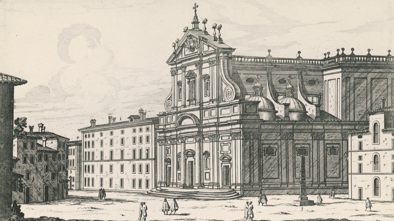Church of St Ignatius of Loyola at Campus Martius, Rome, engraving by ...