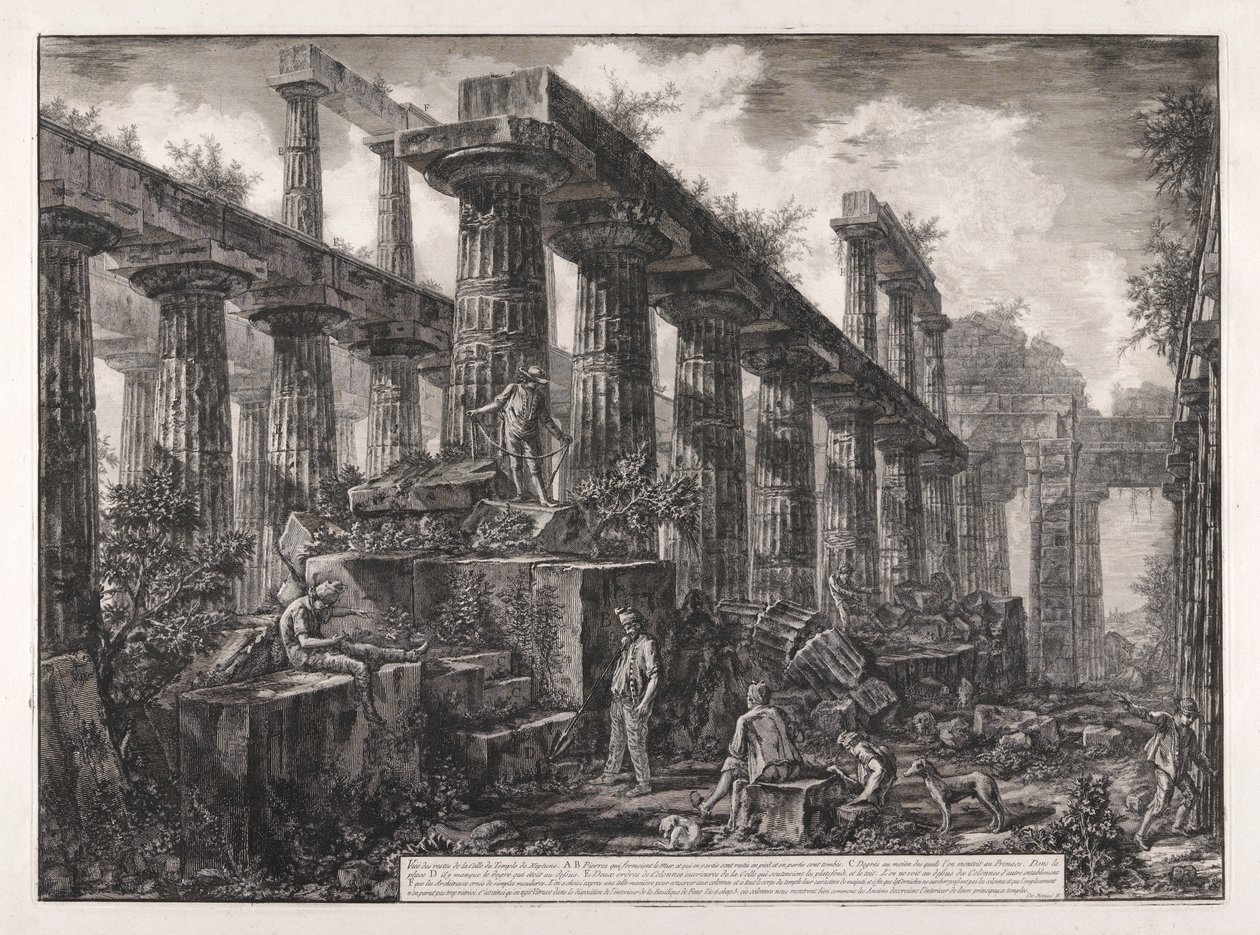 View of the Remains of the Cella of the Temple of Neptune, from ...