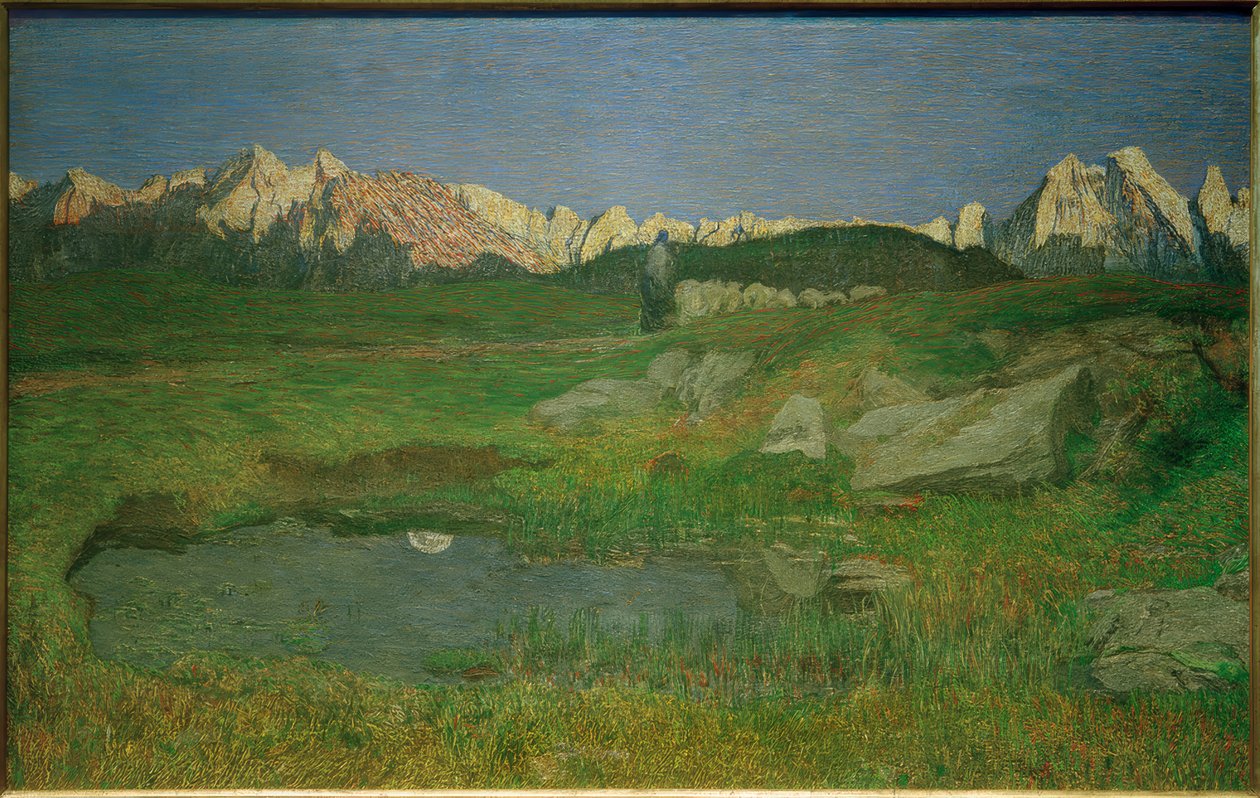 Alpine Landscape at Sunset by Giovanni Segantini