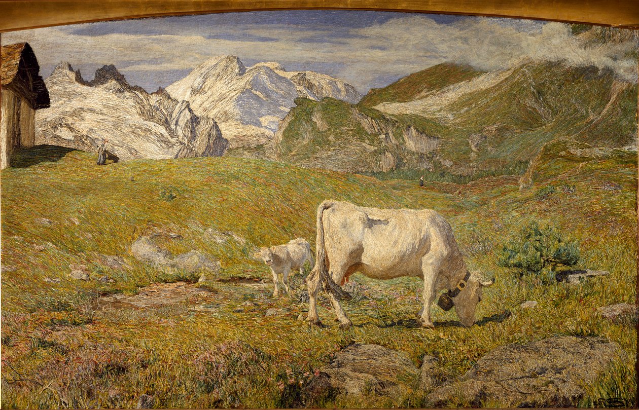 Pastures in Spring by Giovanni Segantini: Fine art print