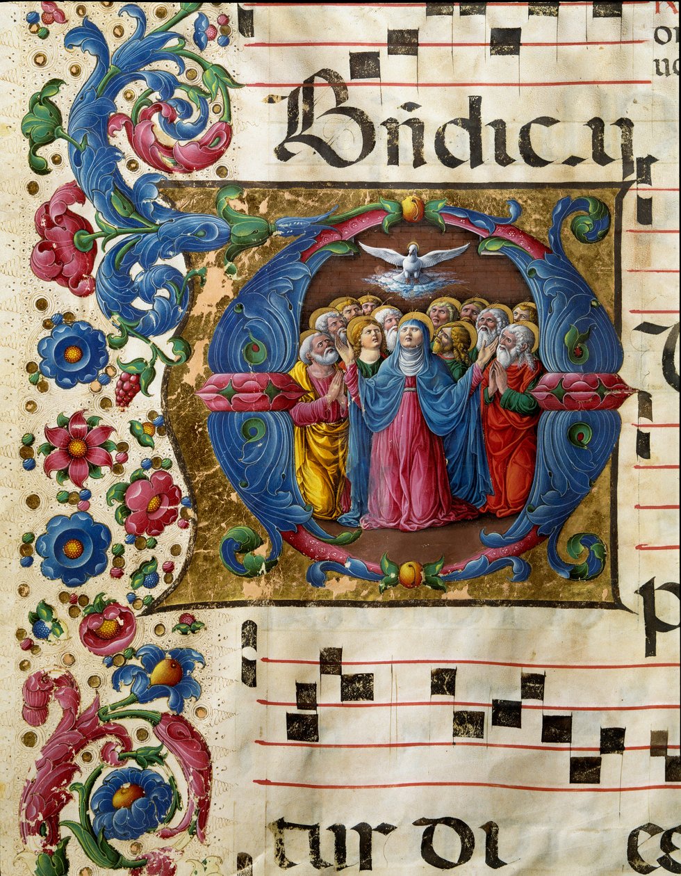 The Dove of the Holy Spirit Appears to the Virgin Mary and the Apostles