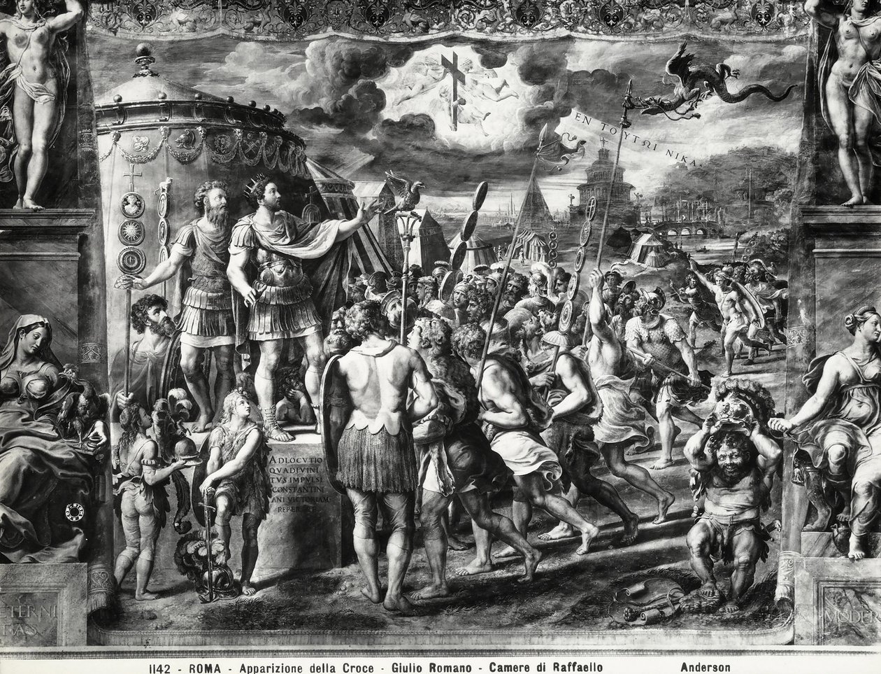 Constantine's Vision of the Cross, from the Sala di Costantino, Raphael ...
