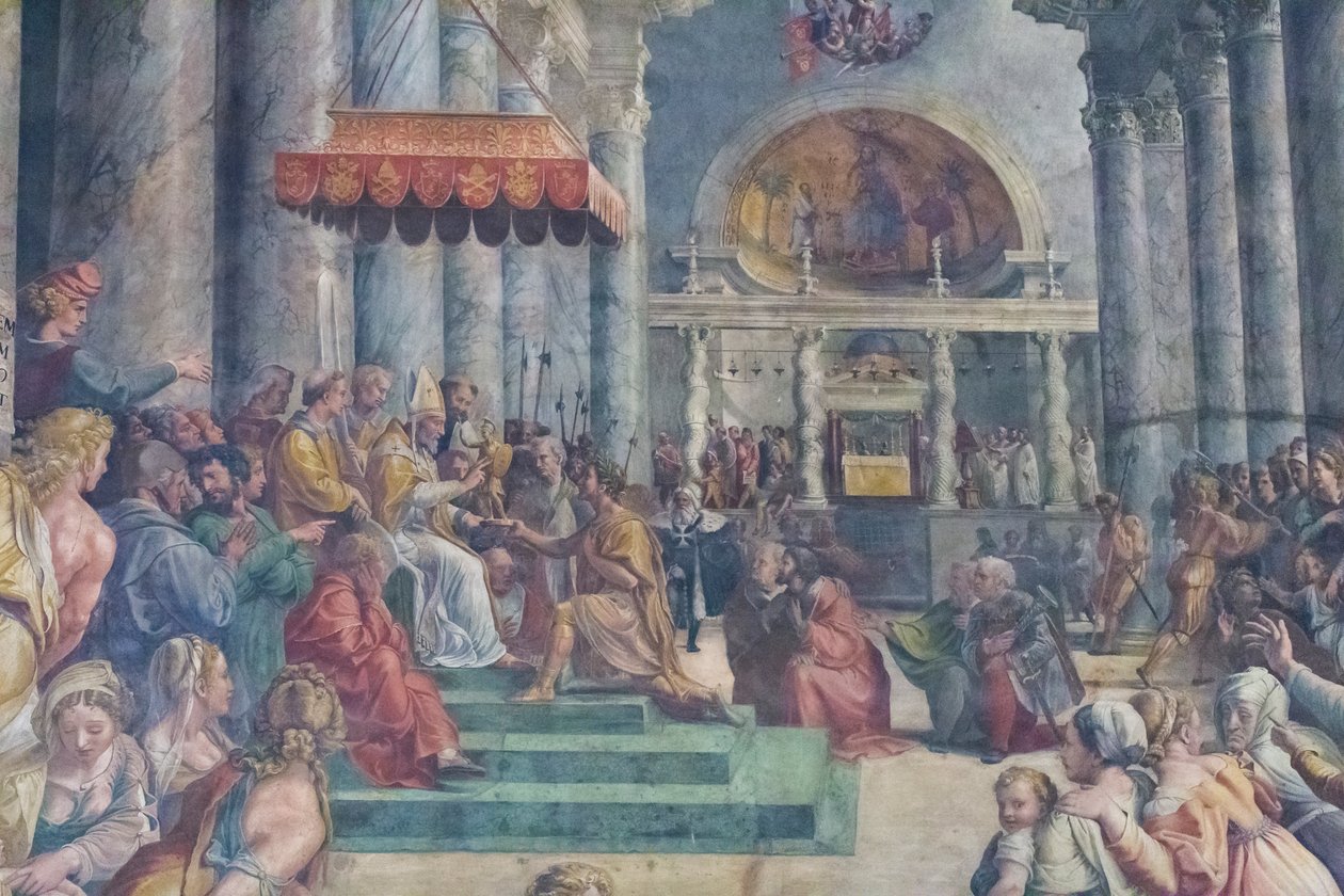 The Donation of Rome (detail) by Giulio Romano