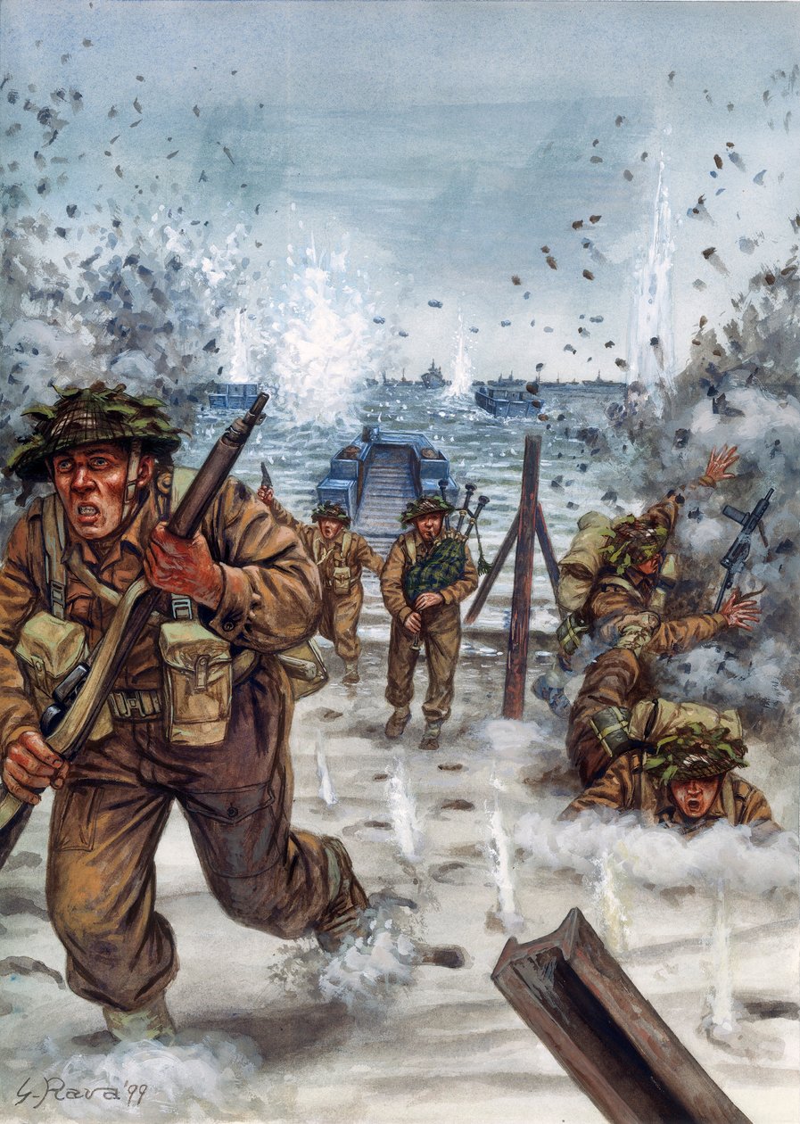 Second World War: Scottish soldiers during the Debarkage in Normandy 6 ...