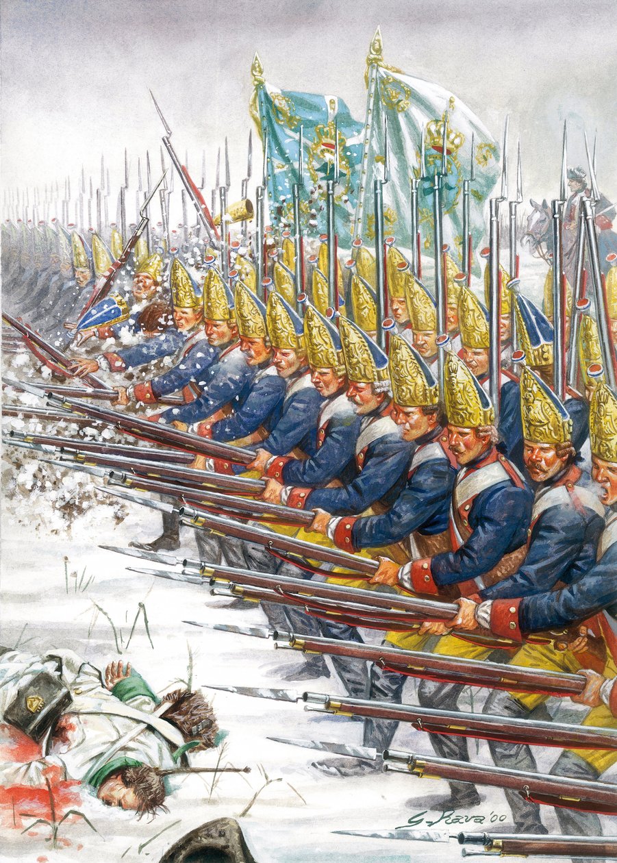 Seven Years' War: Grenadiers of the Prussian Army during the Battle of ...