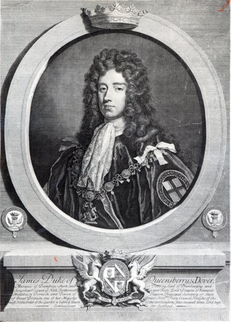 James Douglas, 2nd Duke of Queensberry, engraved by Louis du Guernier II