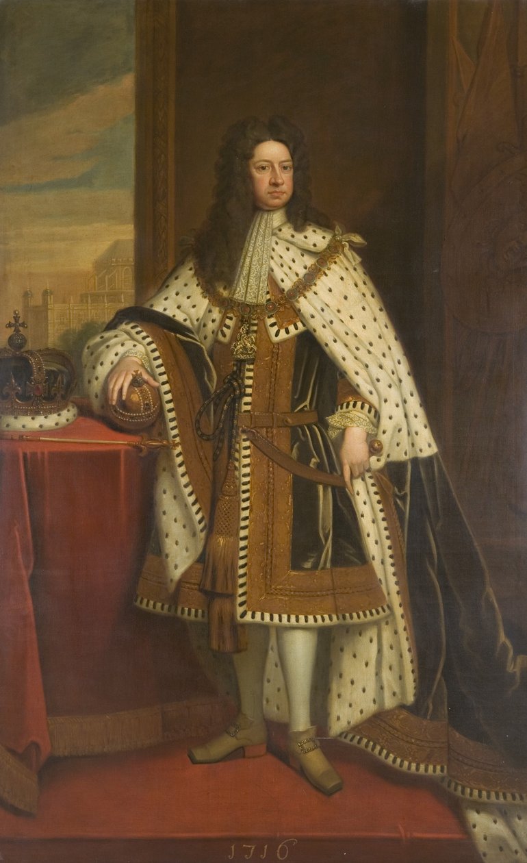 George I by Godfrey (studio of) Kneller: Fine art print