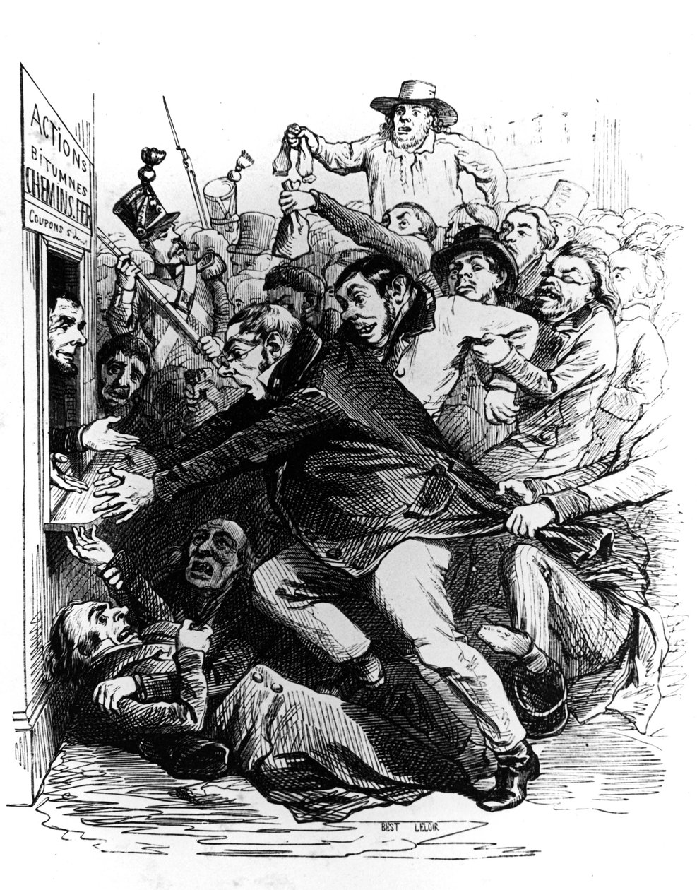 The shareholders (engraving after drawing by Jean Ignace Isidore)