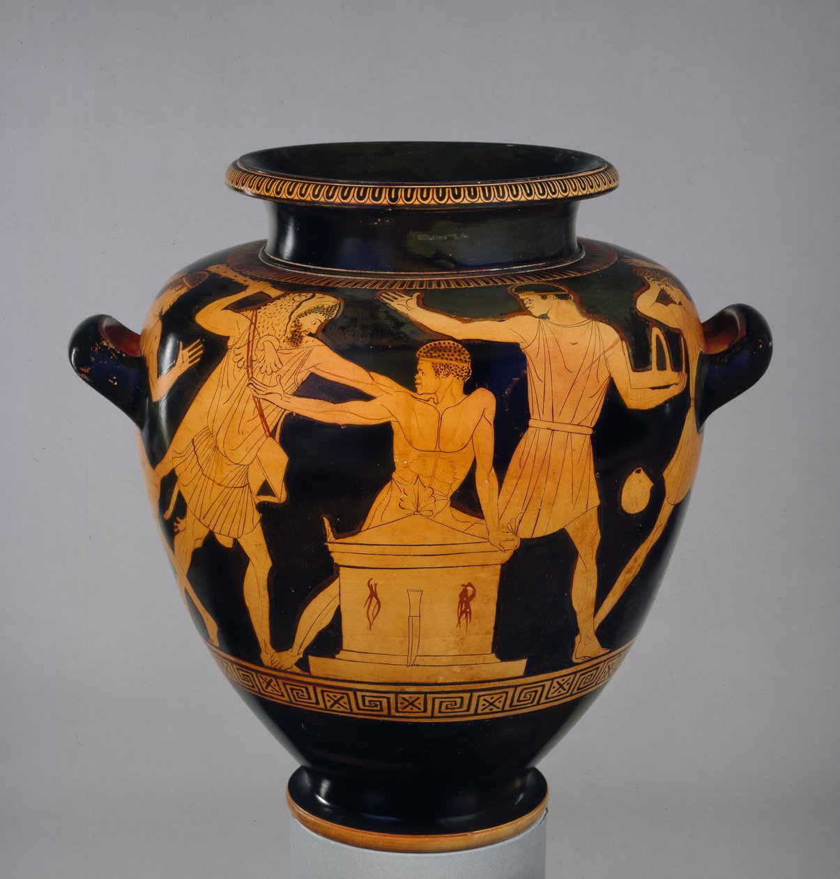 Attic Red-Figure Stamnos Decorated with Heracles and Busiris, the King ...