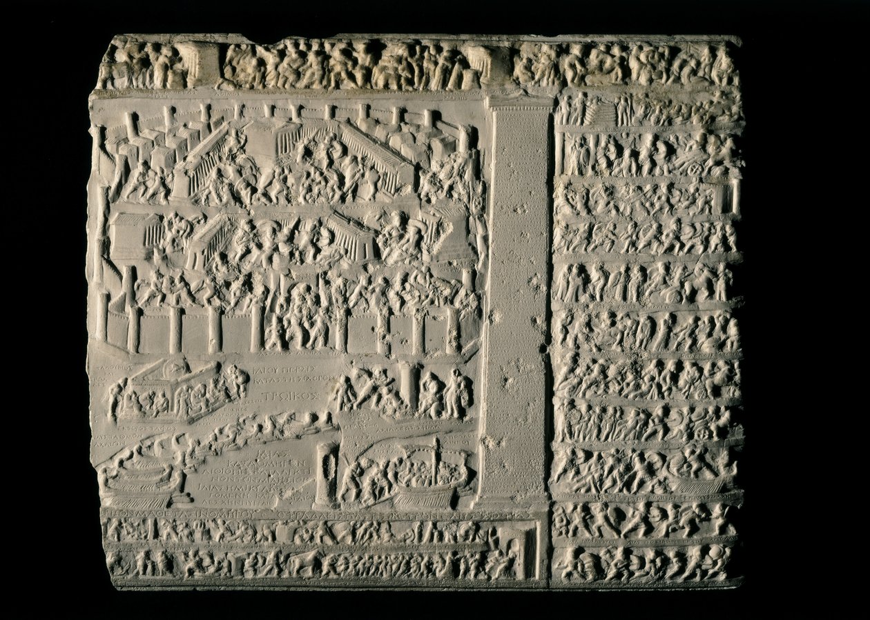 GREEK ART: Trojan War. Tabula Iliaca with reliefs of the Trojan cycle