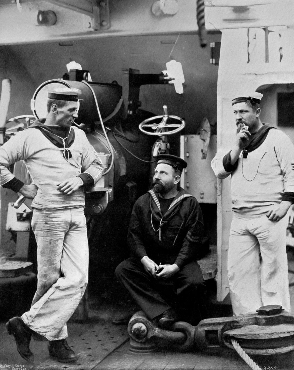 Three Petty Officers on Board the Cruiser HMS Theseus