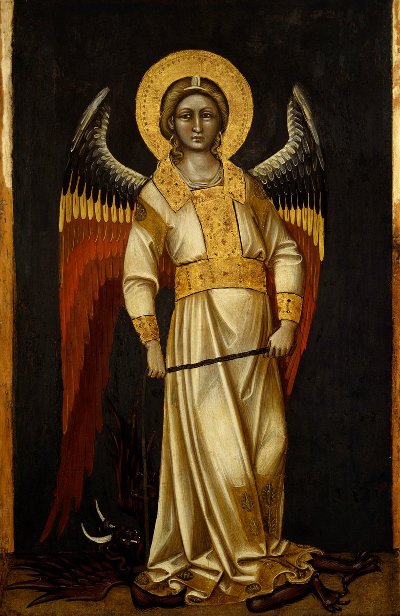 Angel with Demon on Chain by Guariento di Arpo