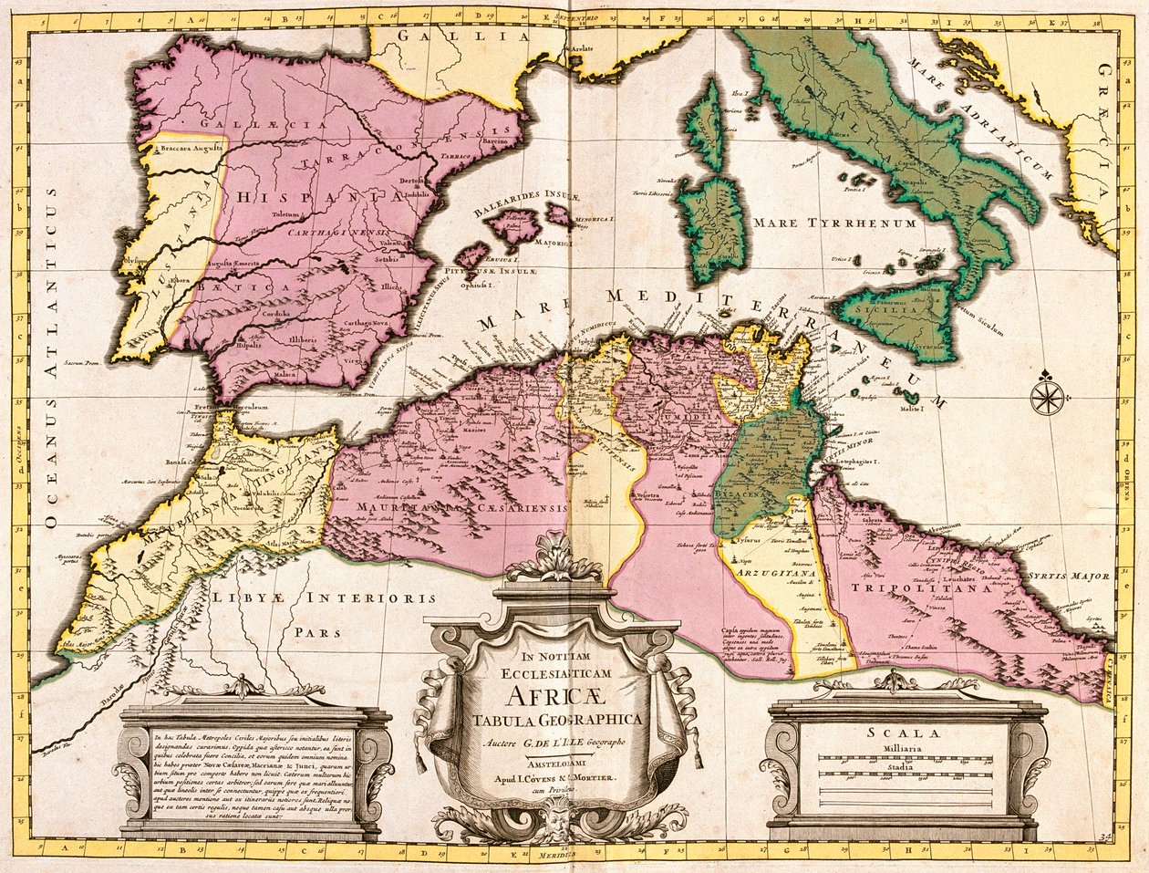 Map of North Africa and Europe by Guillaume Delisle