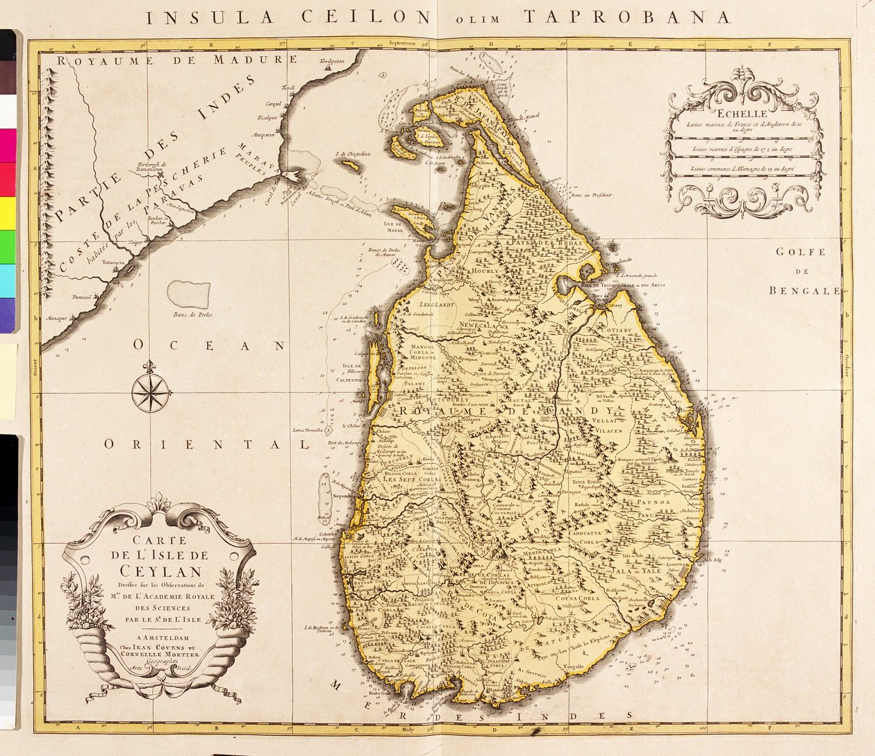 Map of the island of Ceylon (Sri Lanka) (etching)
