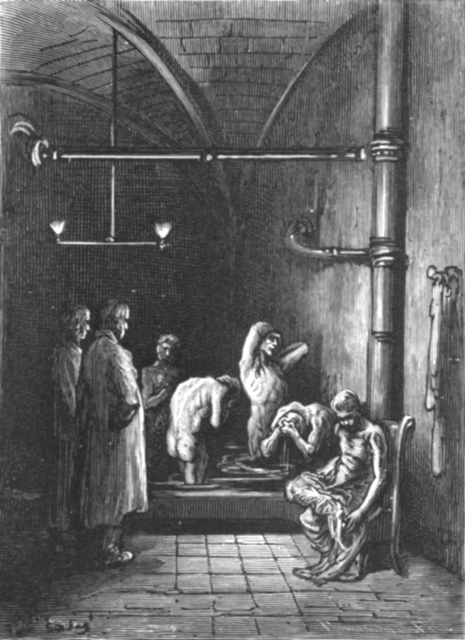 A House of Refuge - In the Bath by Gustave Dore