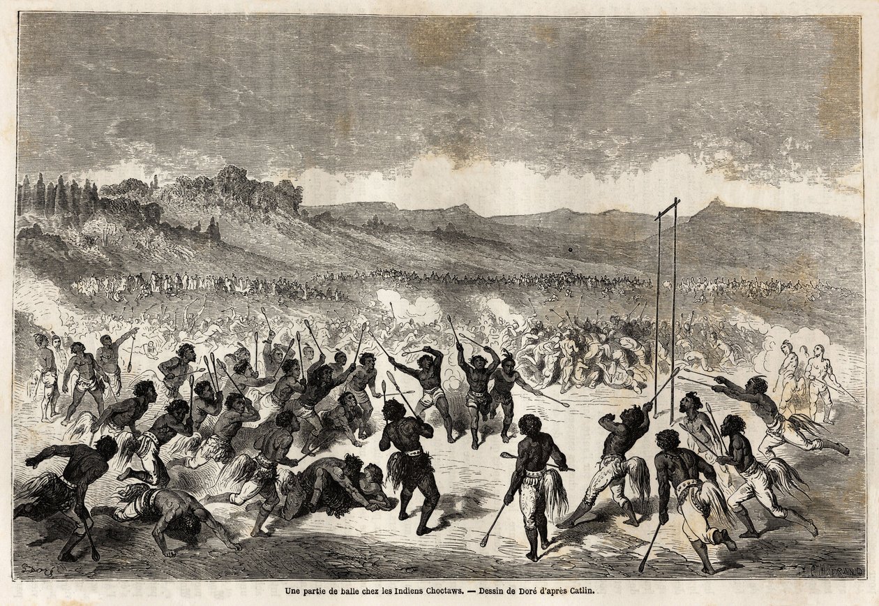 A ball game among the Choctaw Indians, tribe of the Mississippi region ...