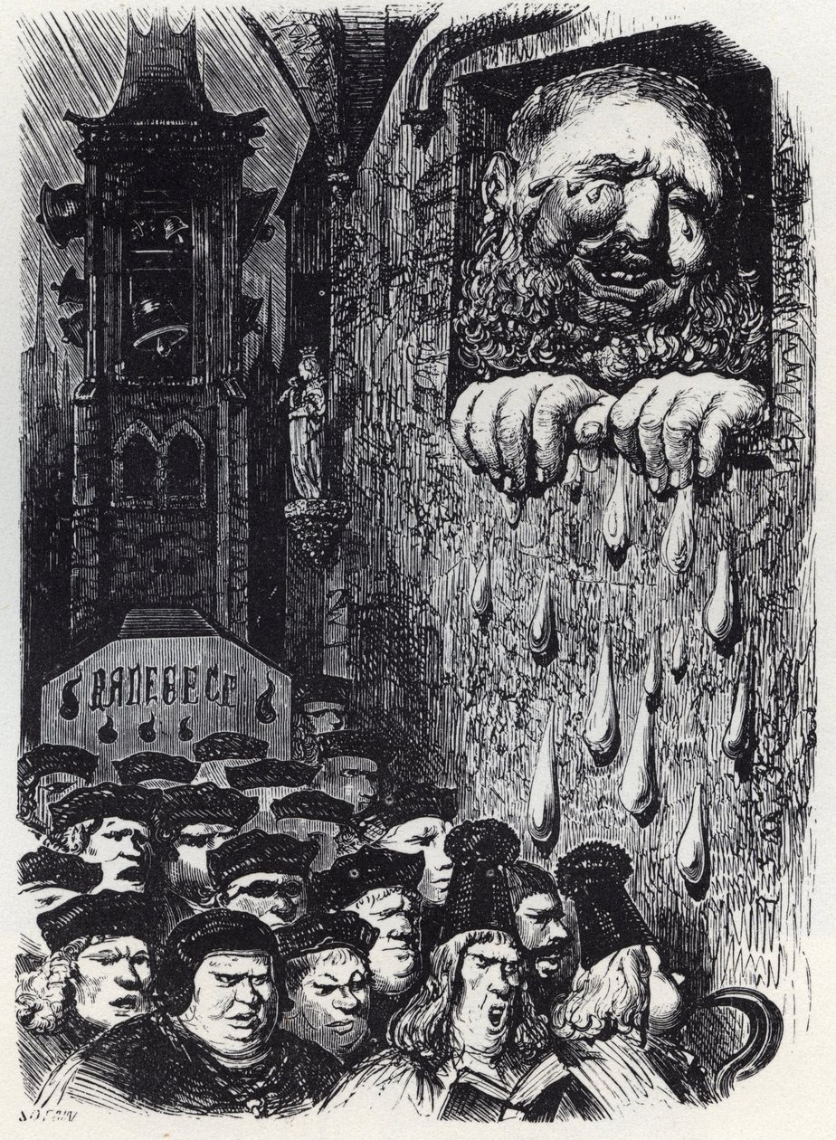 Gargantua mourning his wife's death - illustration from 'Gargantua and ...