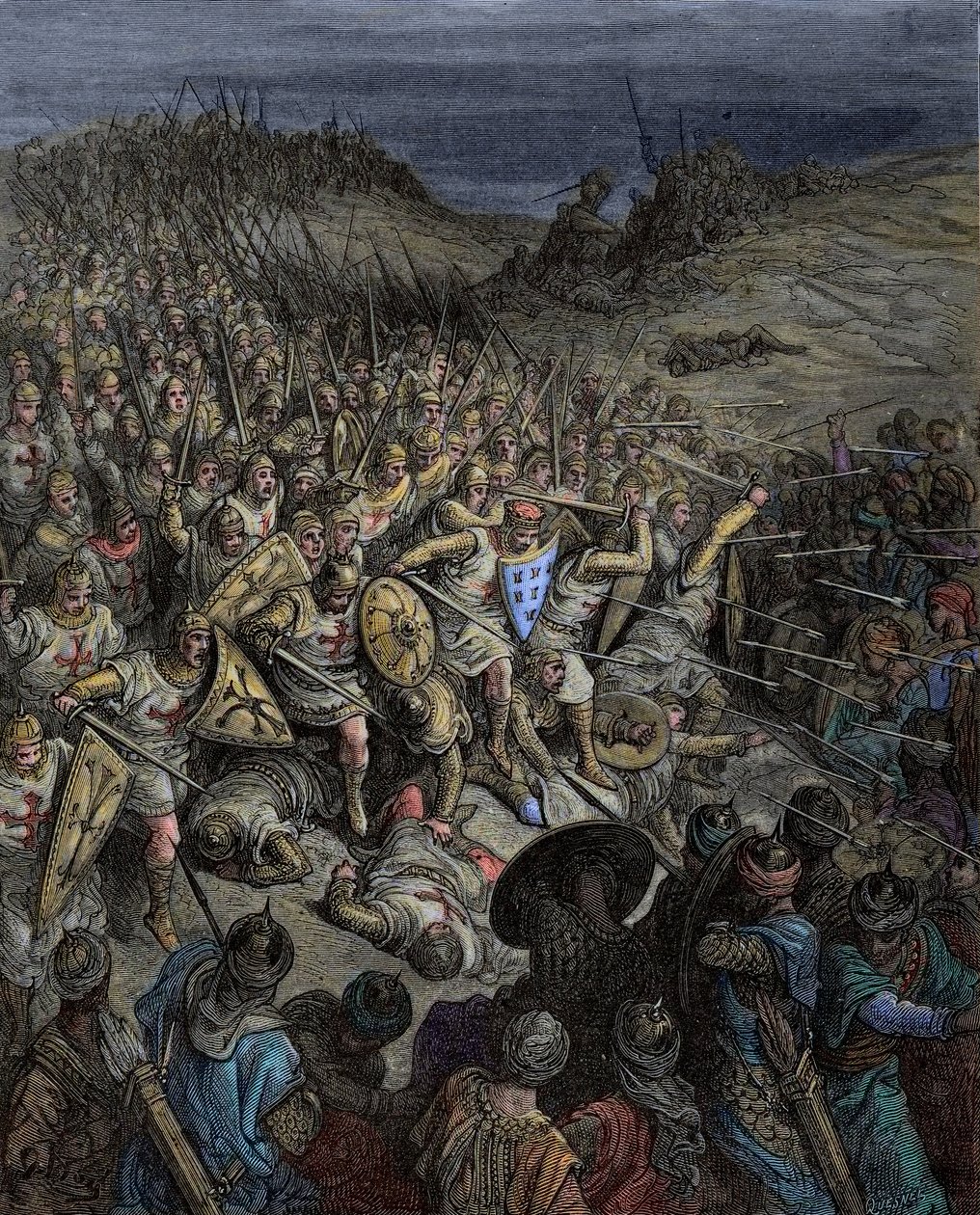 First Crusade: Godefroy de Bouillon Defeating the Muslim Forces of ...