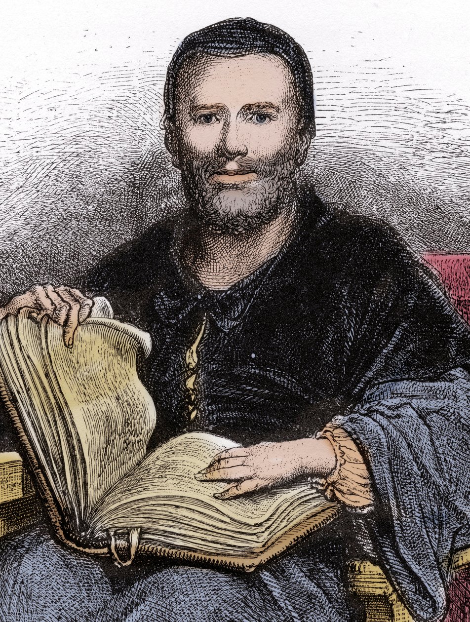 Portrait of Rabelais - illustration from 'Gargantua and Pantagruel', by ...