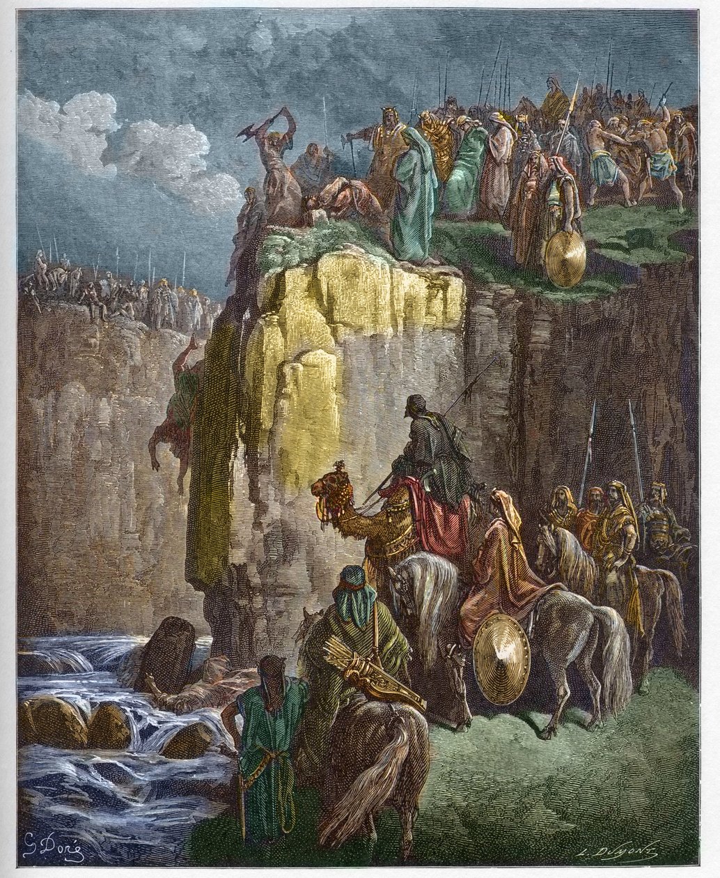 The Slaughter of the Prophets of Baal - engraving in 'The Bible ...