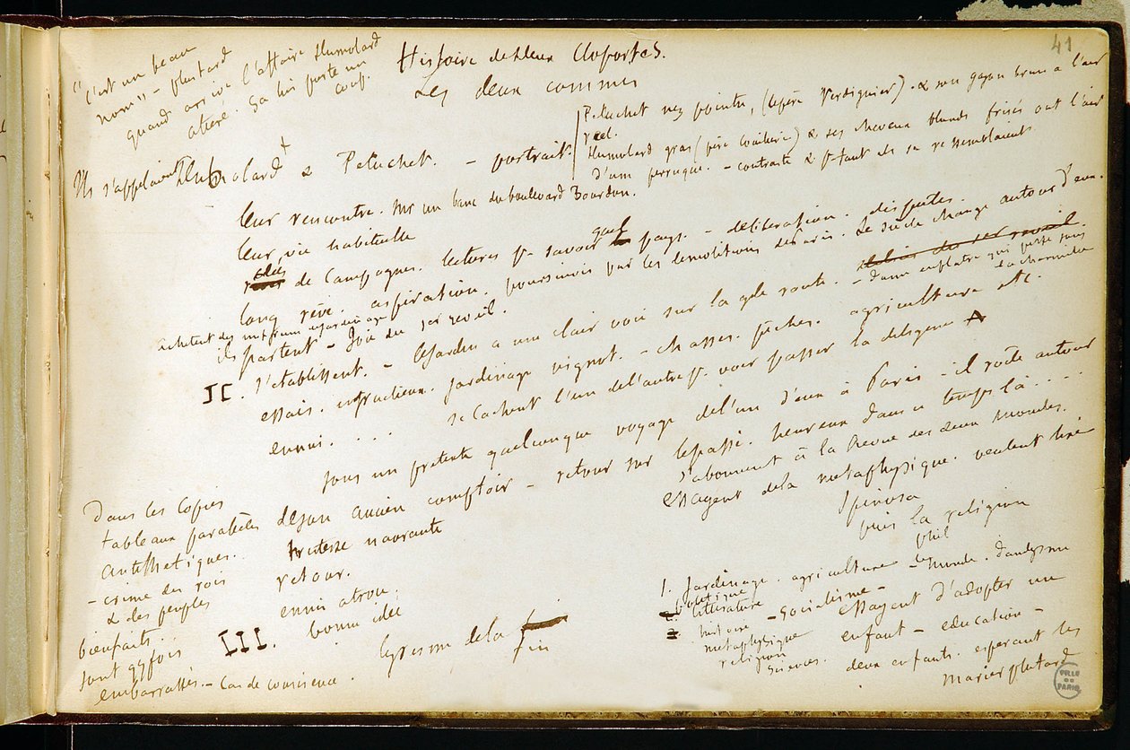 Folio 41 of the Workbook No. 19 Manuscript Page of Gustave Flaubert's ...