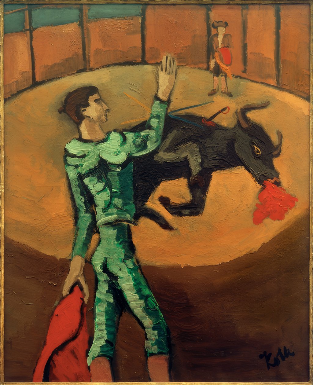Arena with Bullfighter and Dying Bull (Tauromachie III)