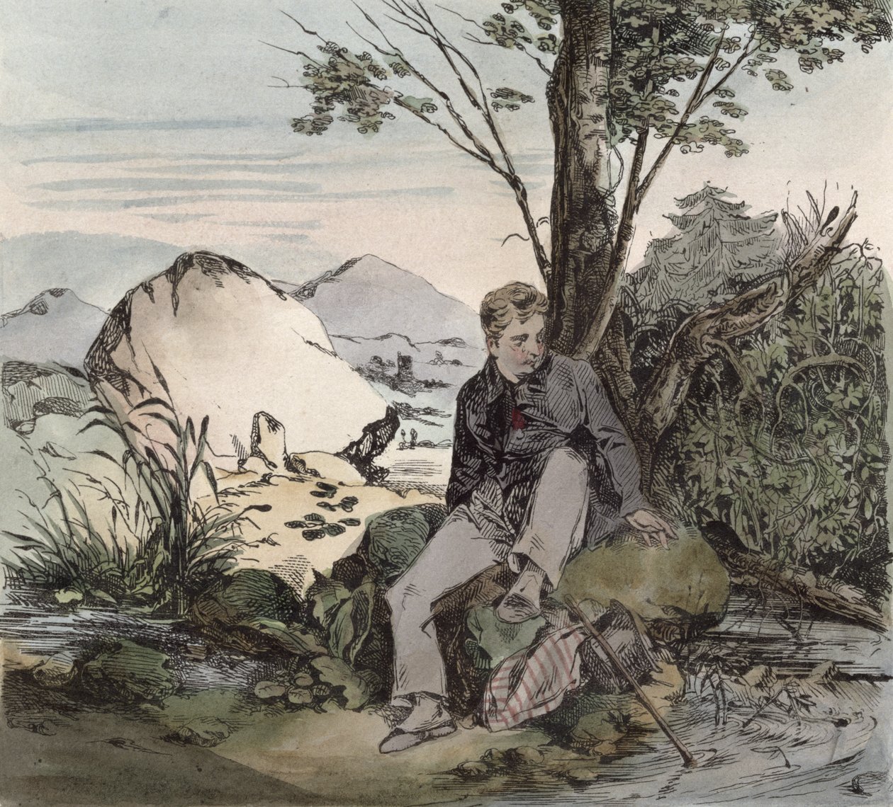 The Exile, illustration to a poem by Pierre Jean de Beranger engraved ...