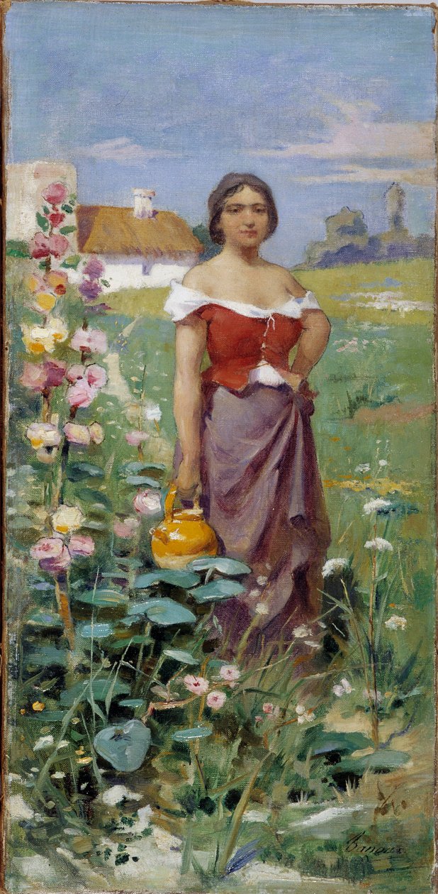 Young Woman Clothed with a Gypsy in a Field