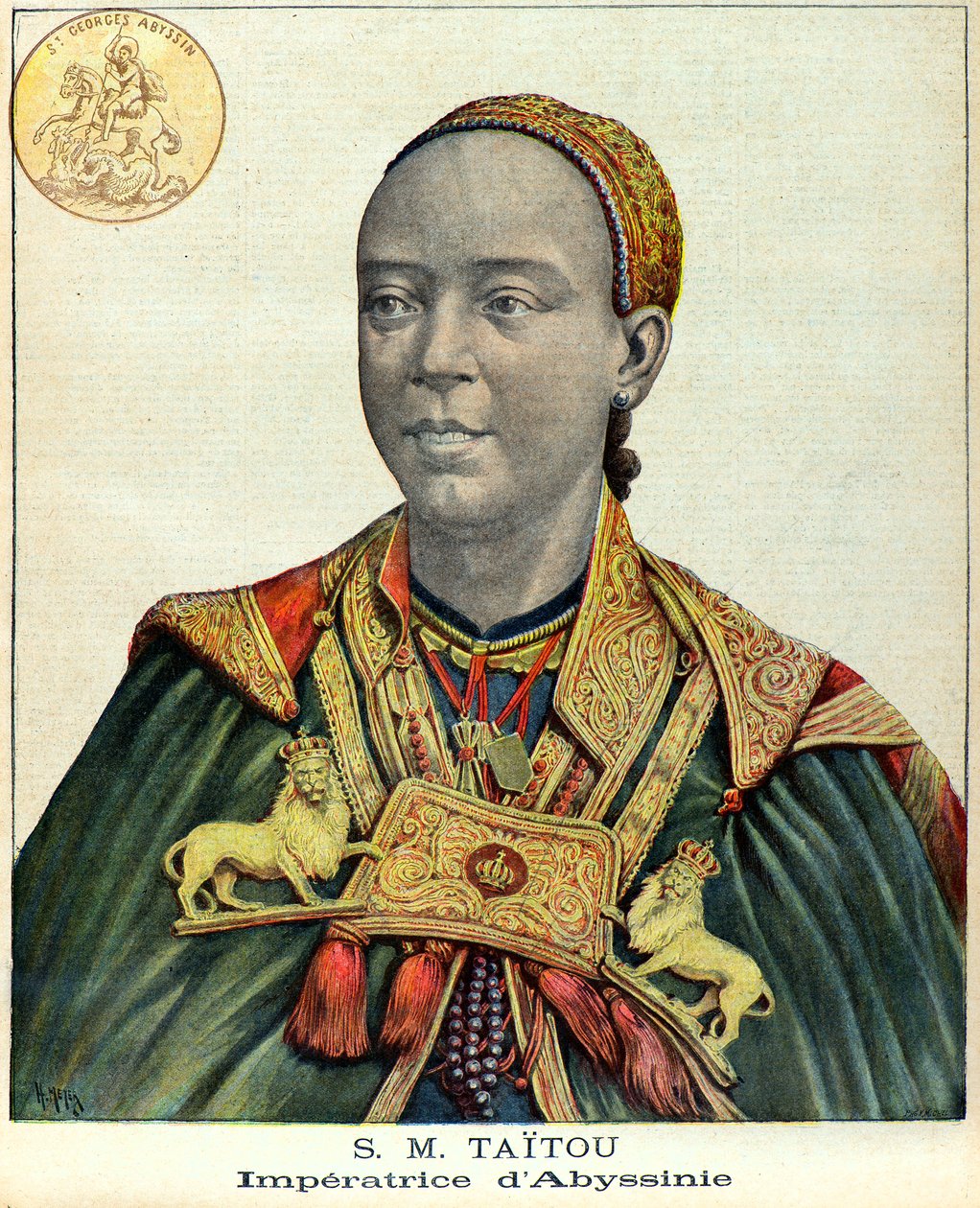 Portrait of the Ethiopian Empress Taytu Betul by Henri Meyer
