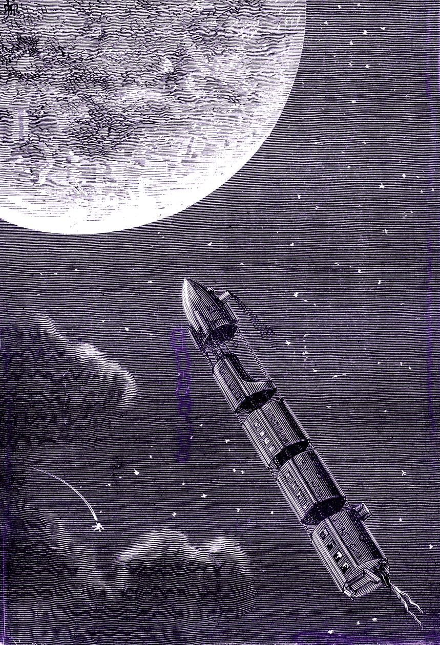 Train of Bullets Fired by a Giant Gun Cannon to the Moon, 'From the ...