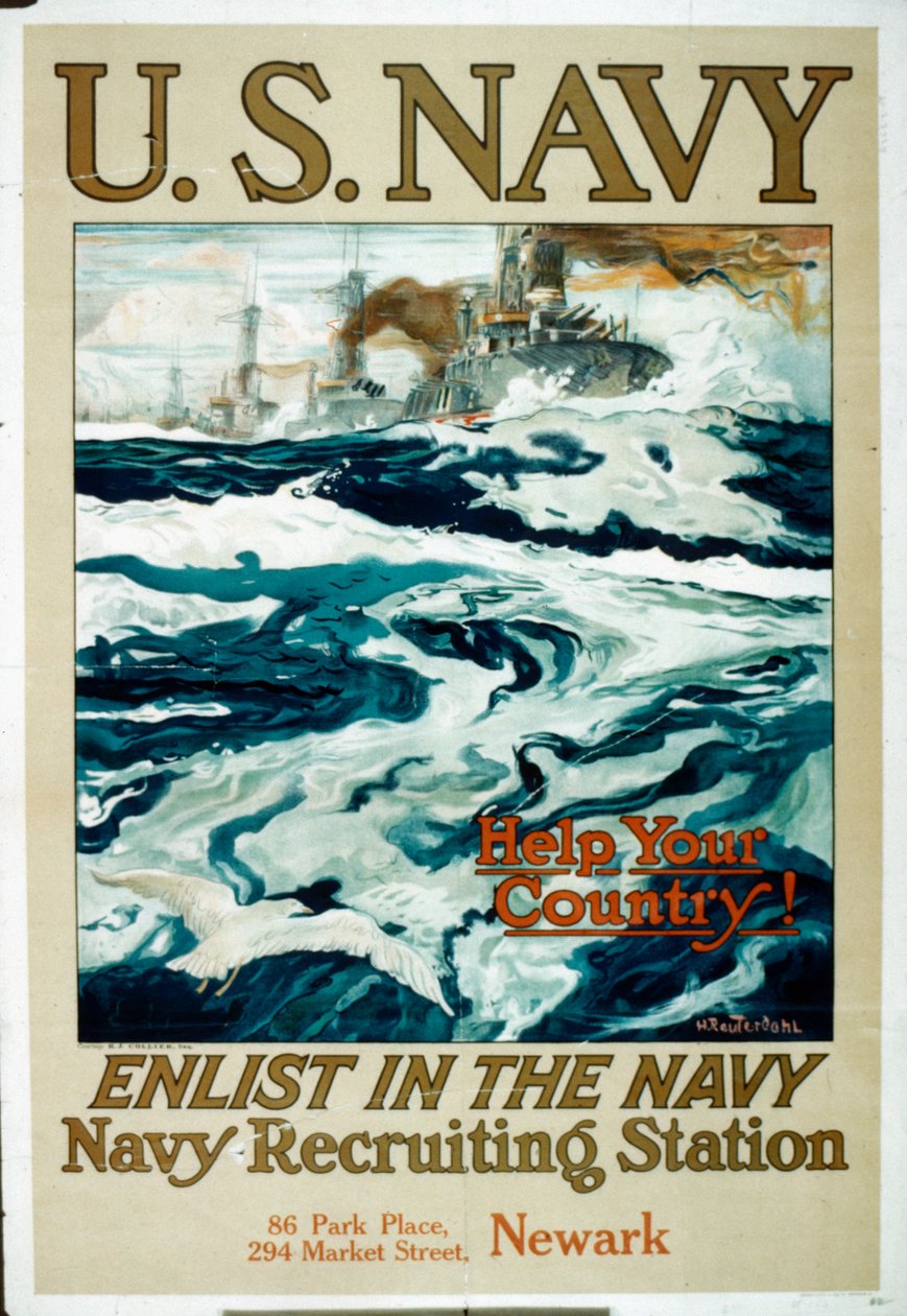 U.S. Navy WWI recruitment poster by Henry Reuterdahl
