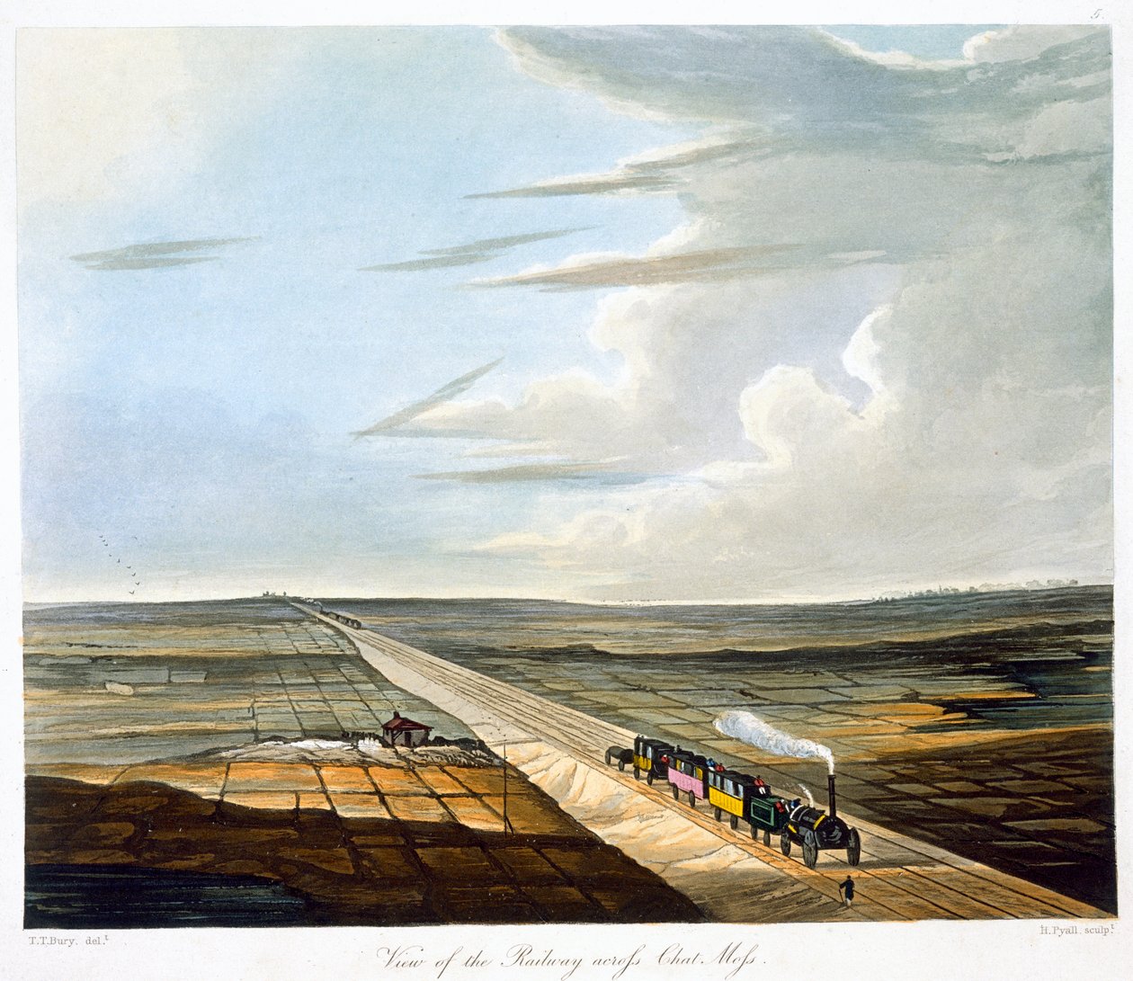 View of the Railway across Chat Moss, Liverpool and Manchester Railway