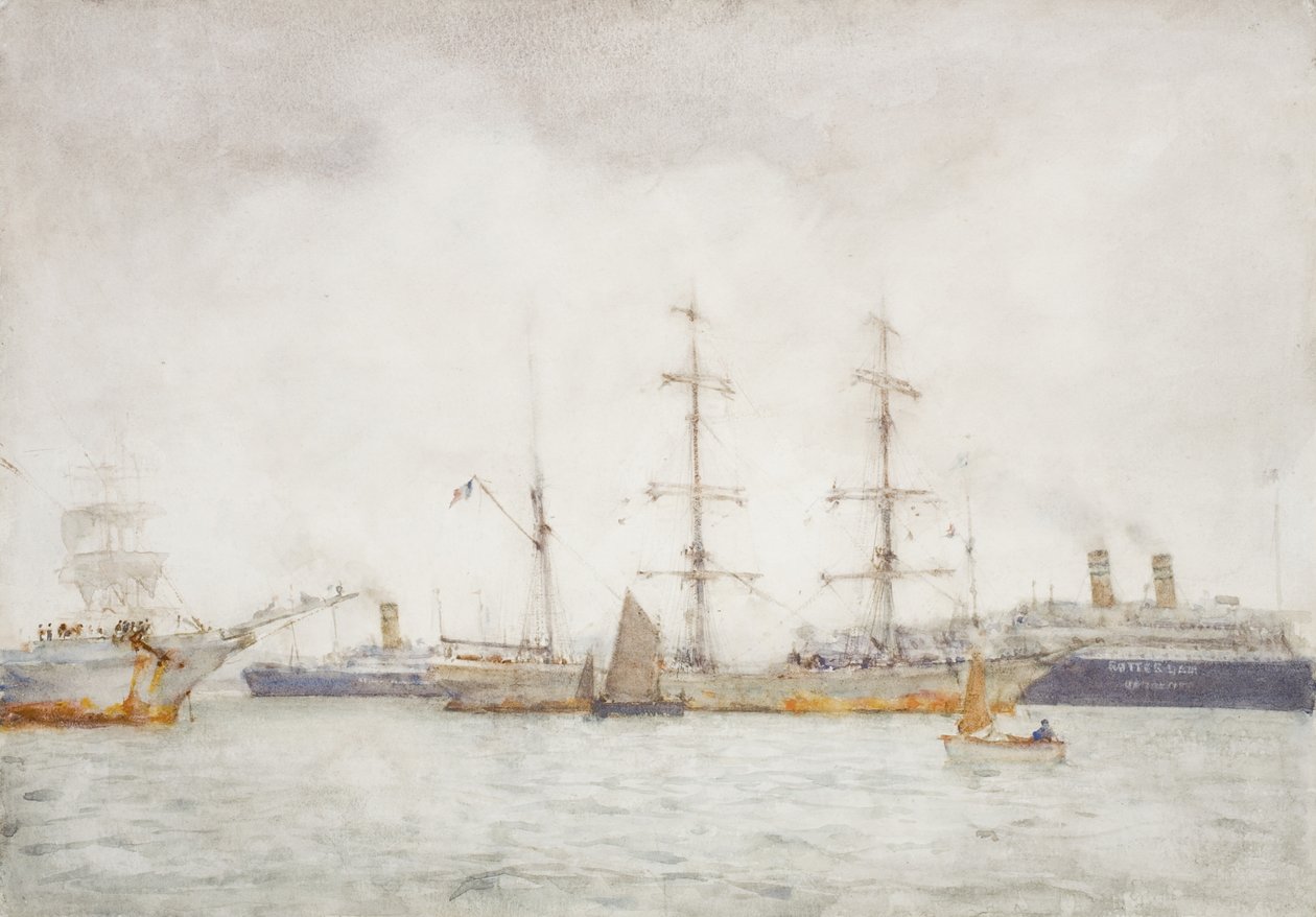 Ships in Harbour by Henry Scott Tuke: Buy fine art prints
