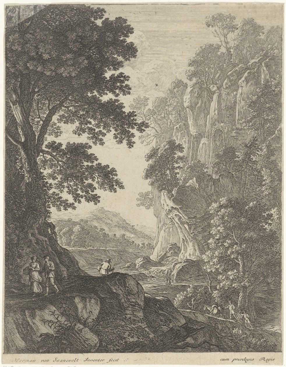 Mountain Landscape with Waterfall (Landscapes)