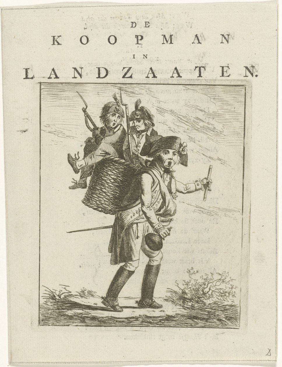 Song Sheet and Satirical Print with Soldiers, Satirical Print on ...