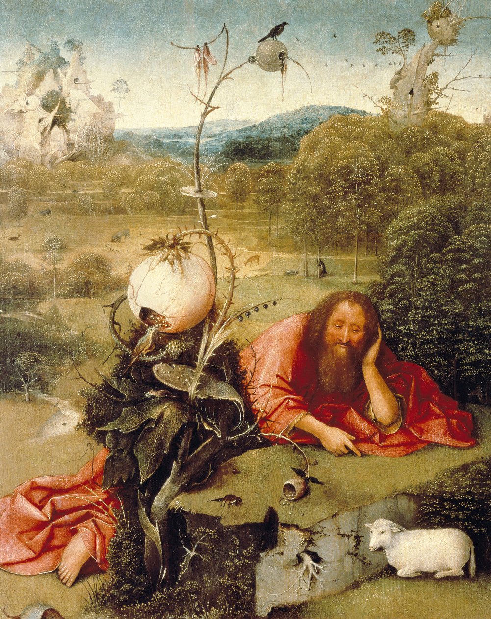 Saint John the Baptist dozed in nature by Hieronymus Bosch